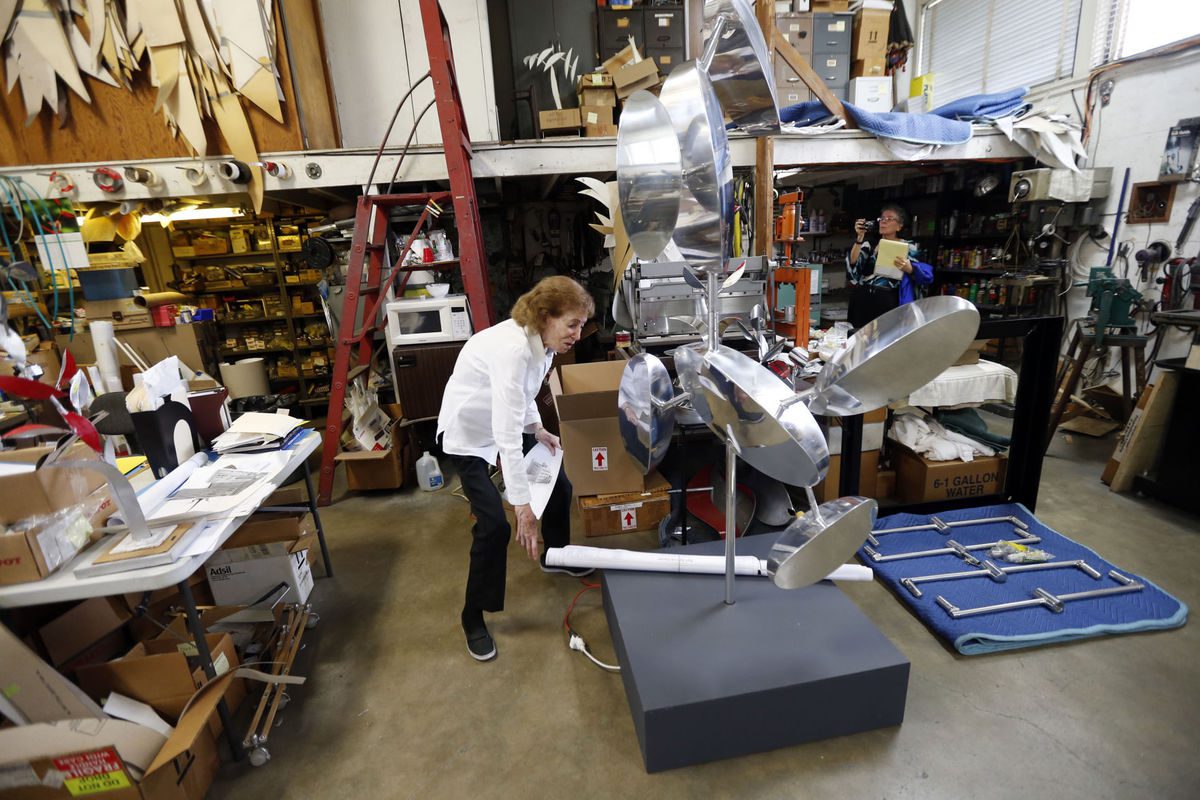 "At 90, Lin Emery still sculpting monumental art in delicate motion ...